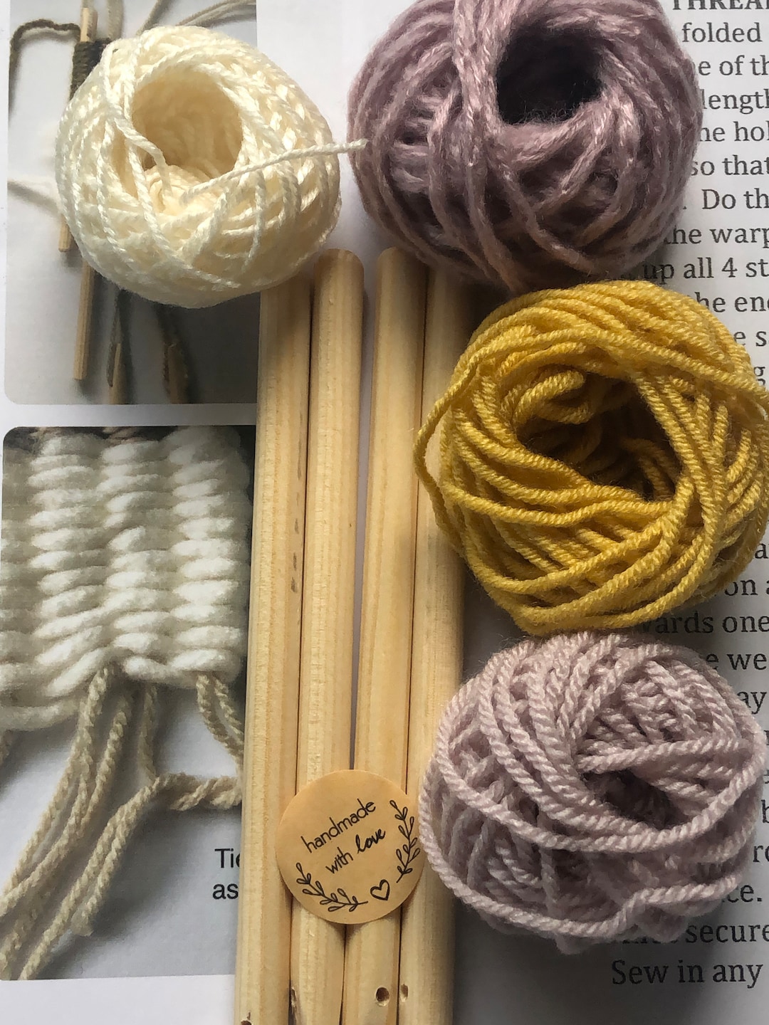 Beginner Weaving Kit: Wool and Weaving Sticks With Instructions - Etsy