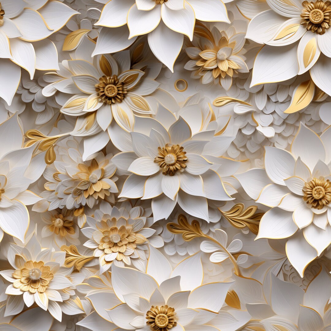 White and Gold Seamless Pattern for Wedding Mockup Seamless Pattern ...