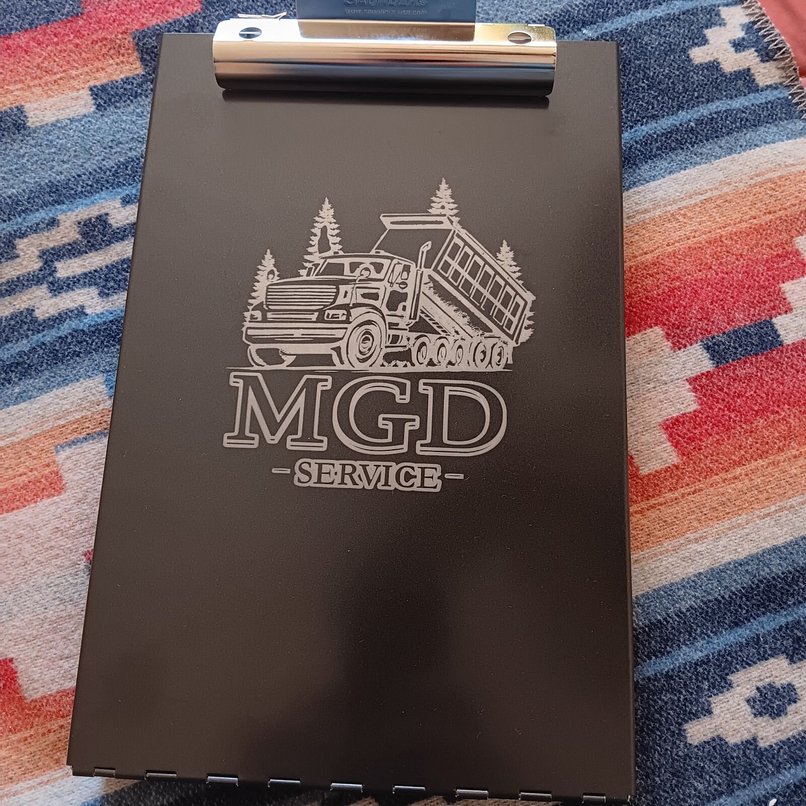 Custom Laser Engraved Metal Construction Clipboard With Storage Cusrom ...