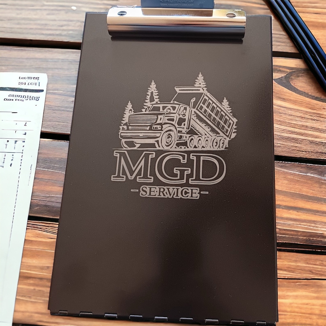 Custom Laser Engraved Metal Construction Clipboard With Storage Cusrom ...