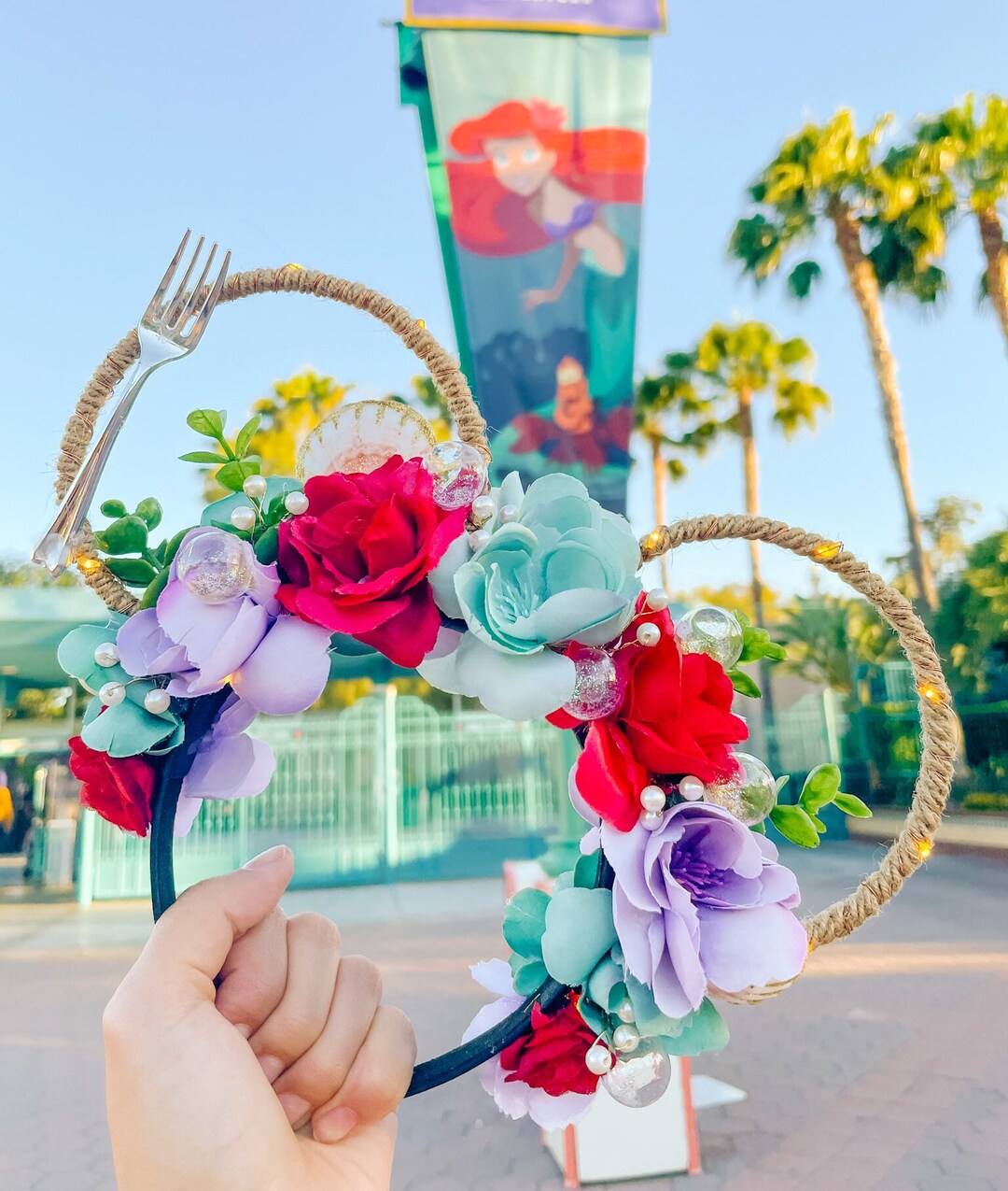 Ariel Princess Mermaid Mickey Ears/ Seashell Mermaid Headband/ Mermaid ...