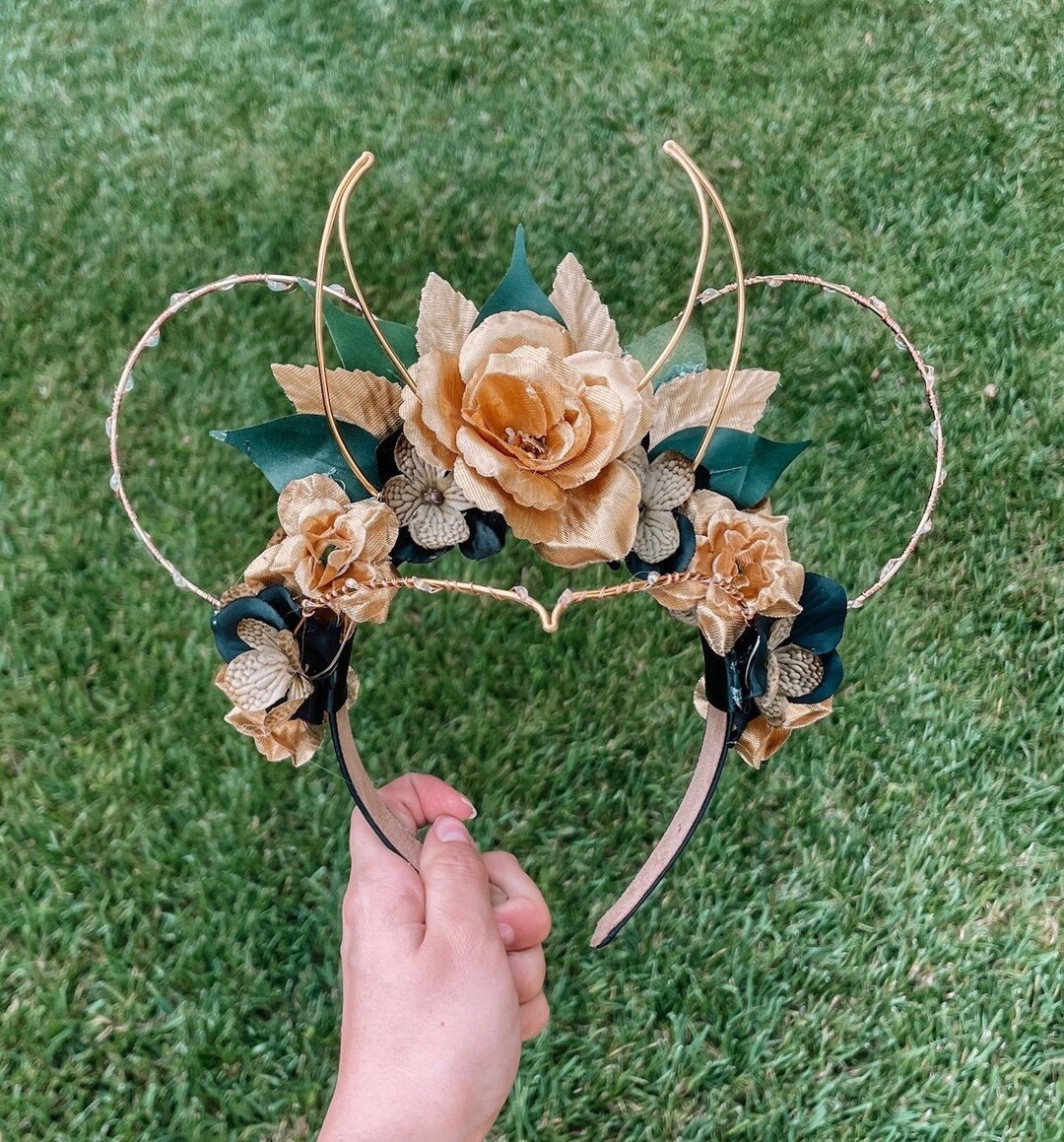 Floral Loki Mickey Ears/ Mischievous Trickster Mickey Ears With Crown ...