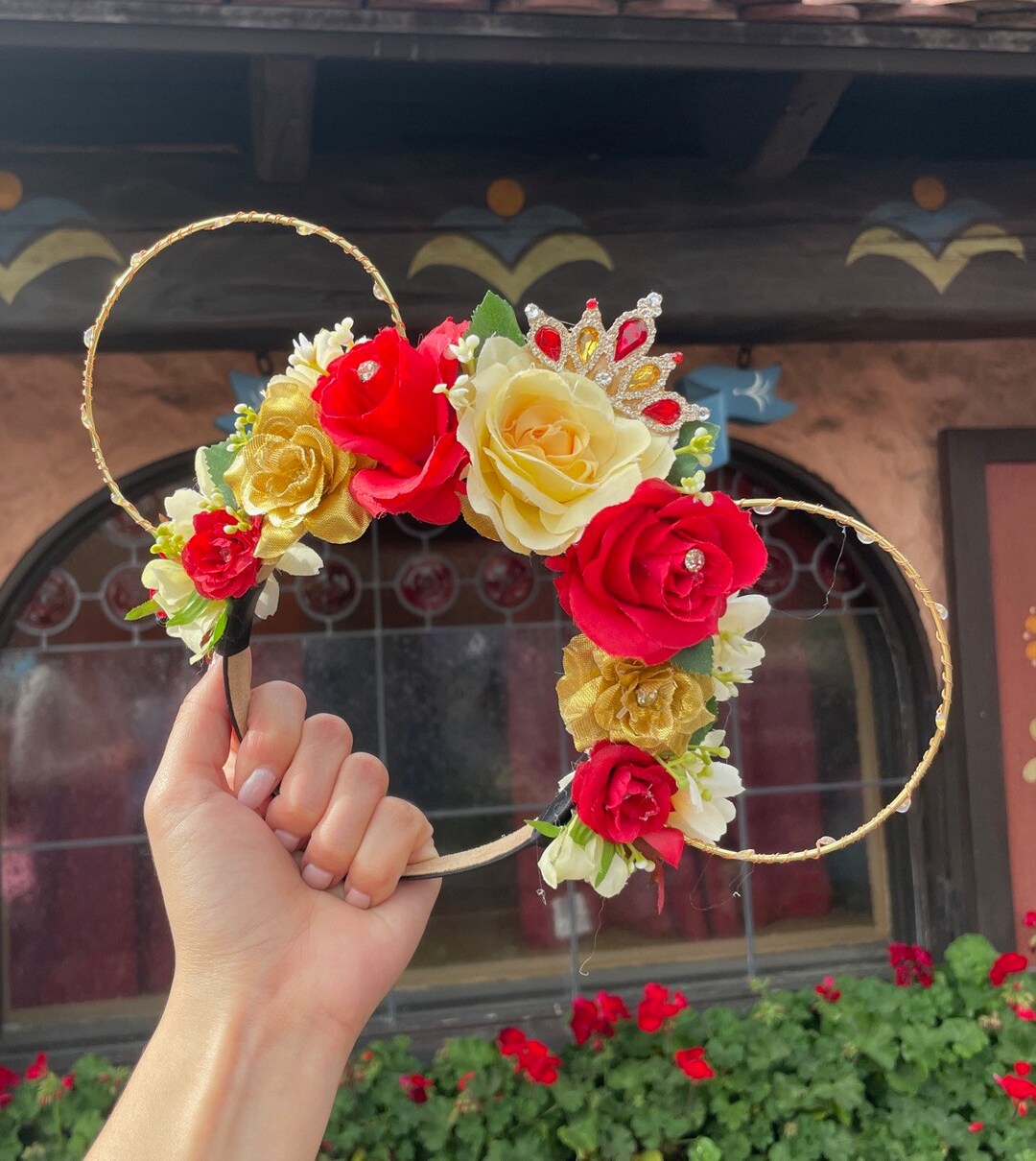 Bookish Princess Mouse Ears/floral Mouse Ears/ Ears With - Etsy