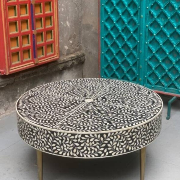 Bone Inlay End Table - Etsy