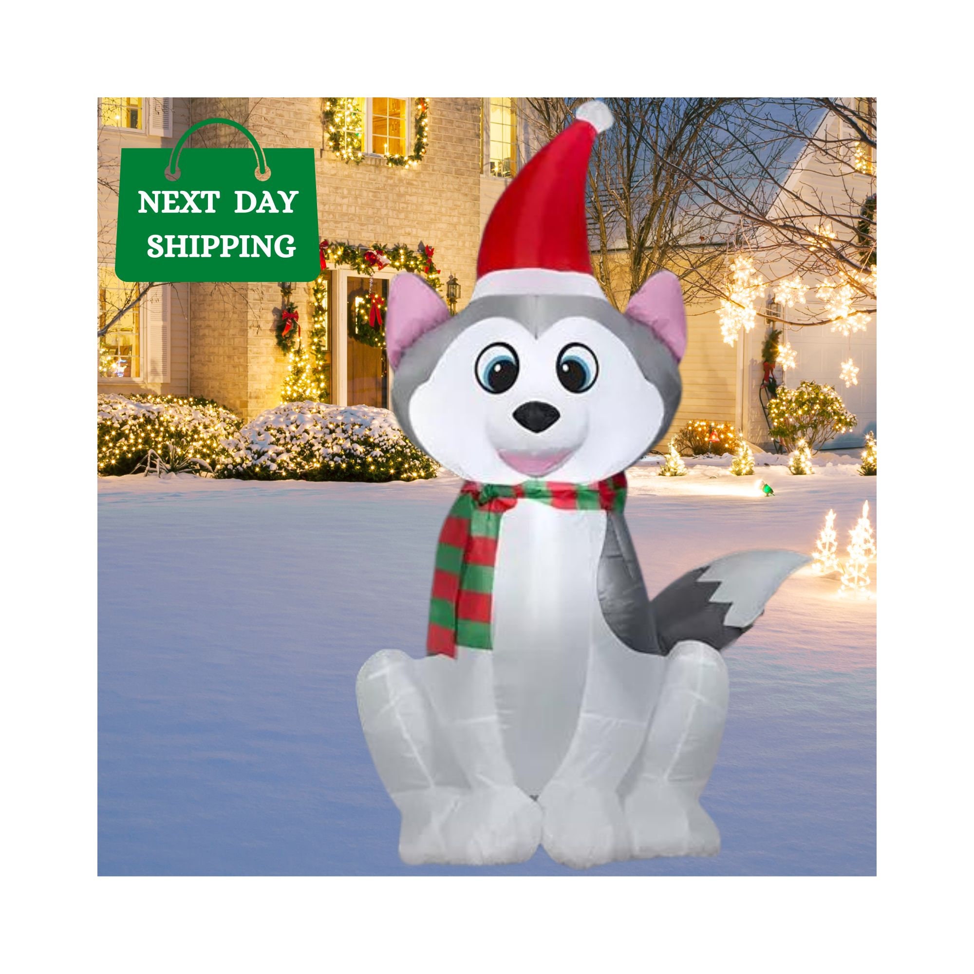 Inflatable Christmas Husky