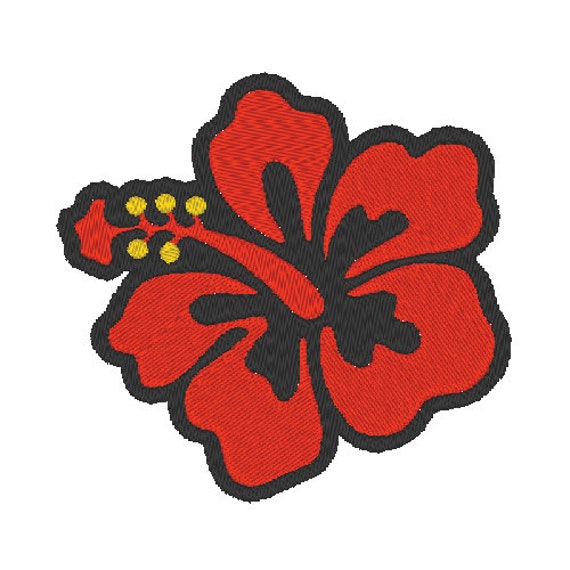 Hibiscus Flower Embroidery Design PES & DST Digital Files - Etsy