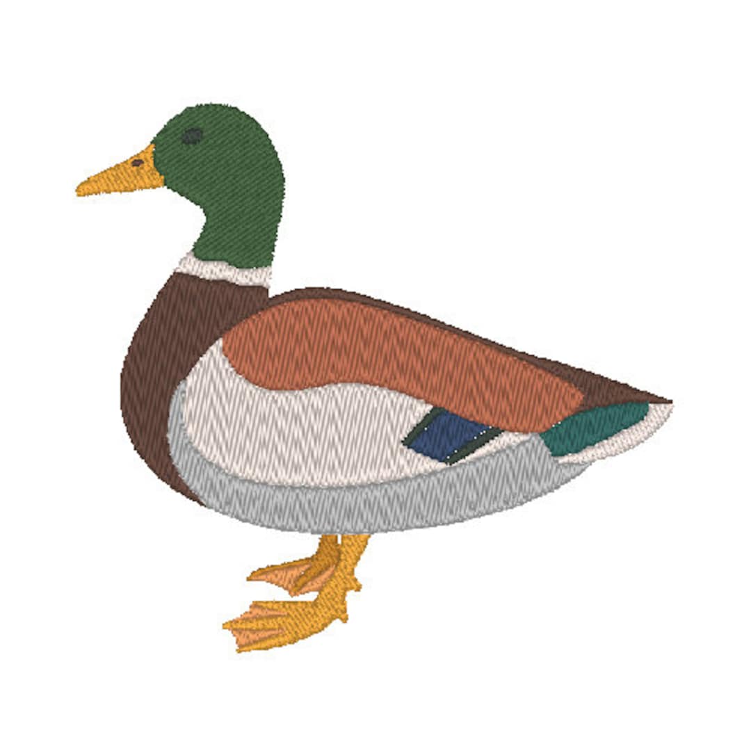 Mallard Duck Embroidery Design PES & DST Digital Files, Hoop Size: 4”x4 ...