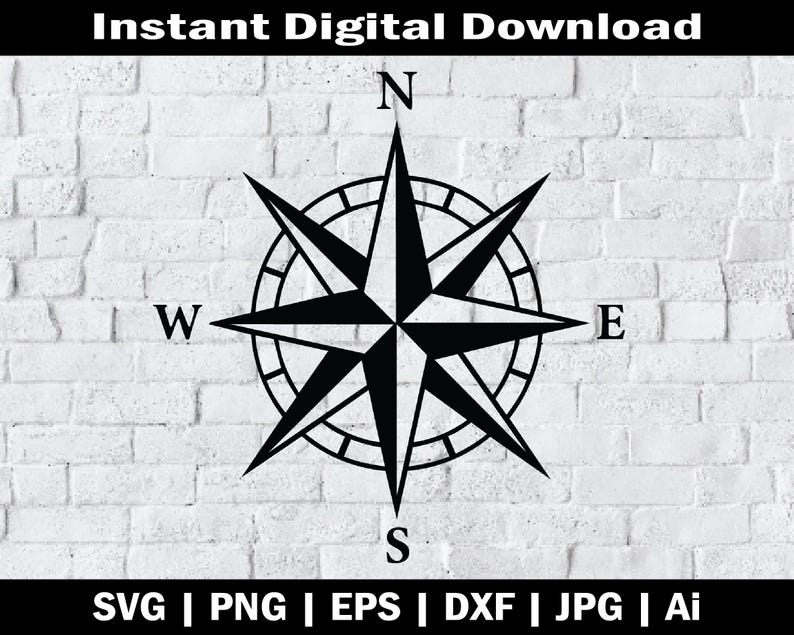 North Arrow SVG, Compass Rose Svg DXF PNG Cut File Clipart Digital ...