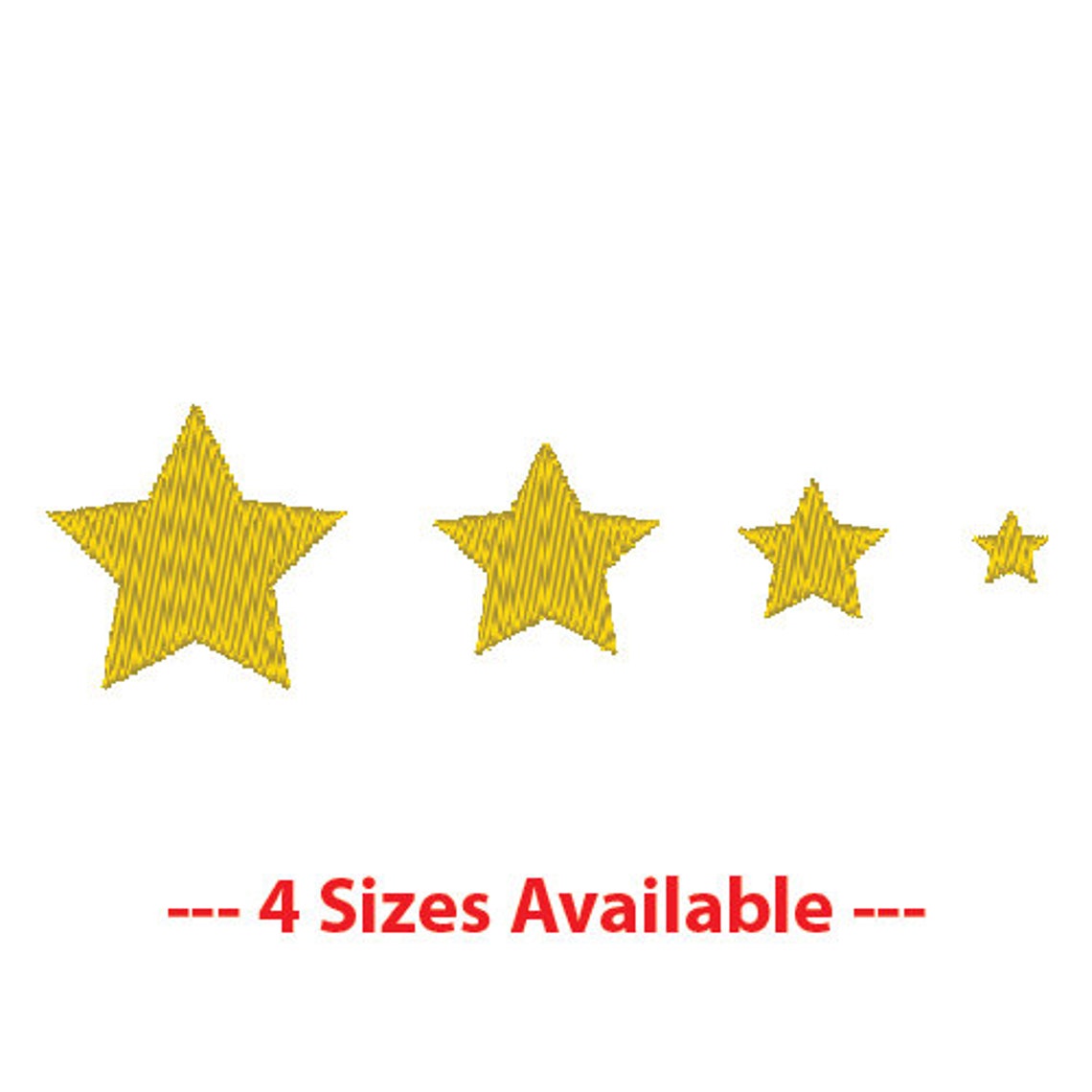 Star Embroidery Design PES & DST Digital Files, Hoop Size: 4”x4”, --- 4 ...