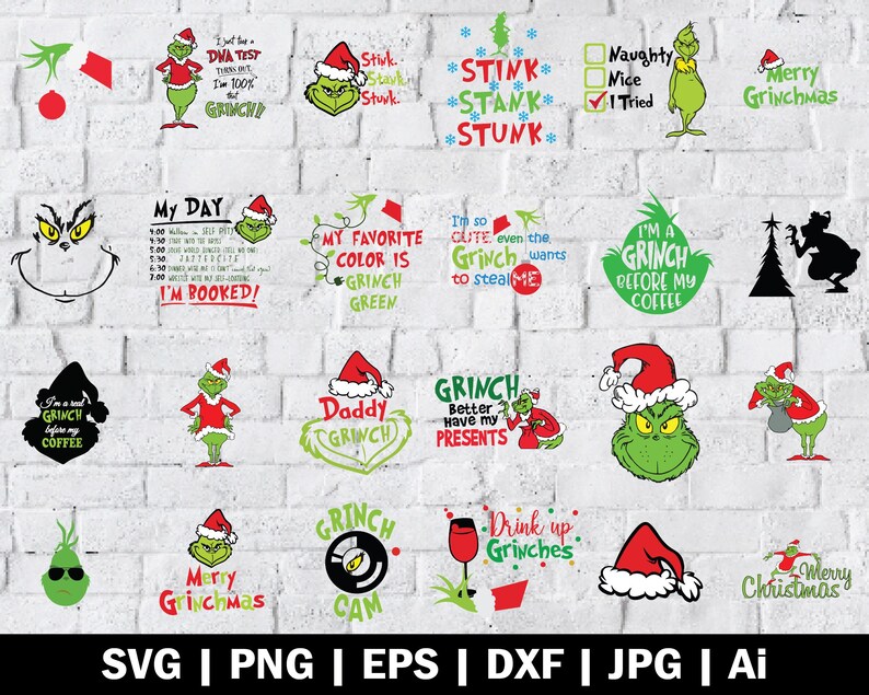 Christmas Svg Bundle, Green Angry Man SVG Bundle - Grinchmas Christmas ...