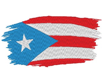 Puerto Rico Flag Embroidery Design PES & DST Digital Files - Etsy