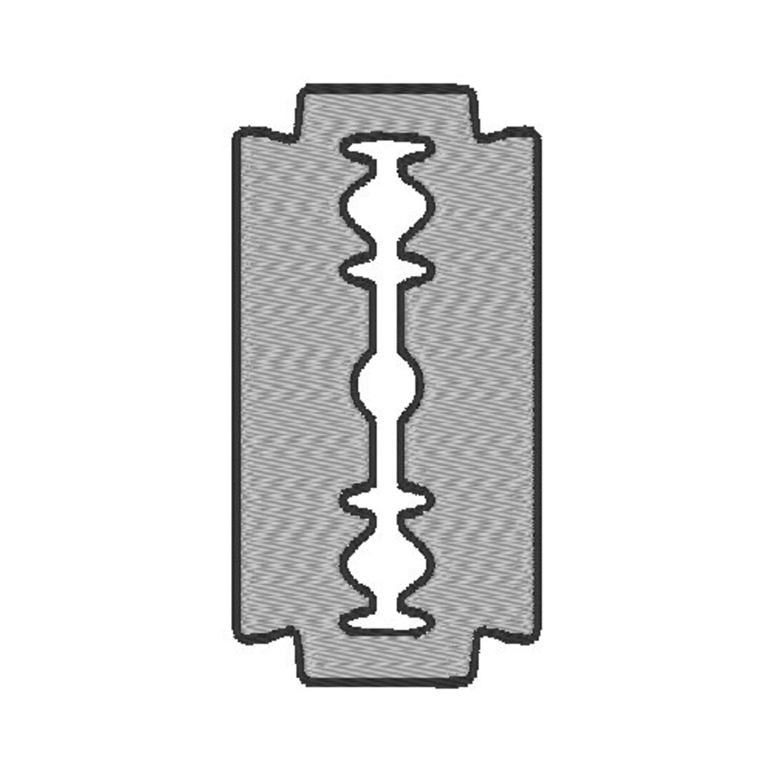 Razor Blade Embroidery Design PES & DST Digital Files, Hoop Size: 4”x4 ...