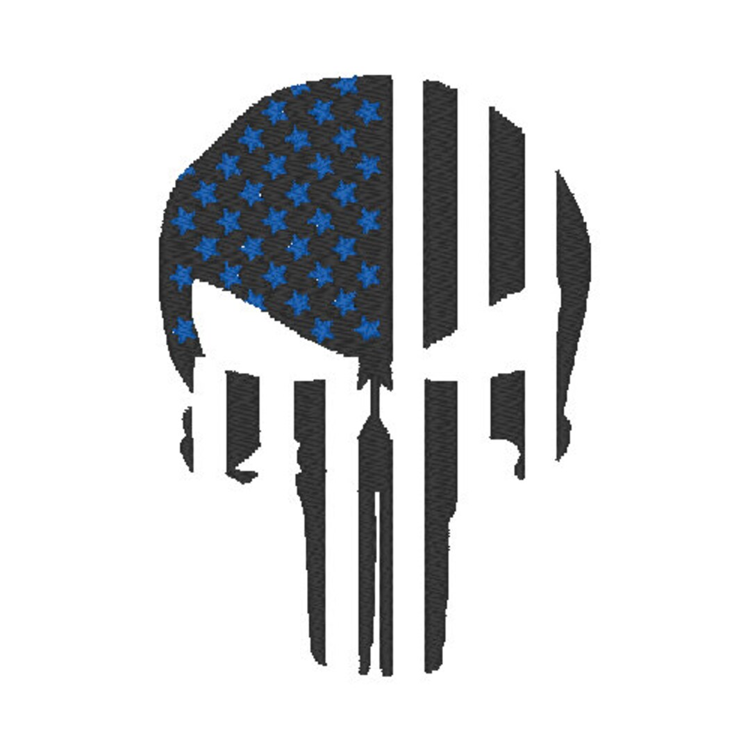 Punisher With Flag Embroidery Design PES & DST Digital Files, Hoop Size ...