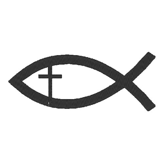 Christian Fish With Cross GOD Fish Embroidery Design PES & - Etsy