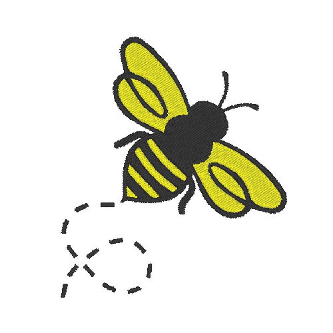 Bee Embroidery Design PES & DST Digital Files, Hoop Size: 4”x4” - Etsy