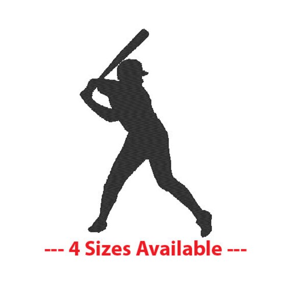 Baseball Player Embroidery Design PES & DST Digital Files - Etsy