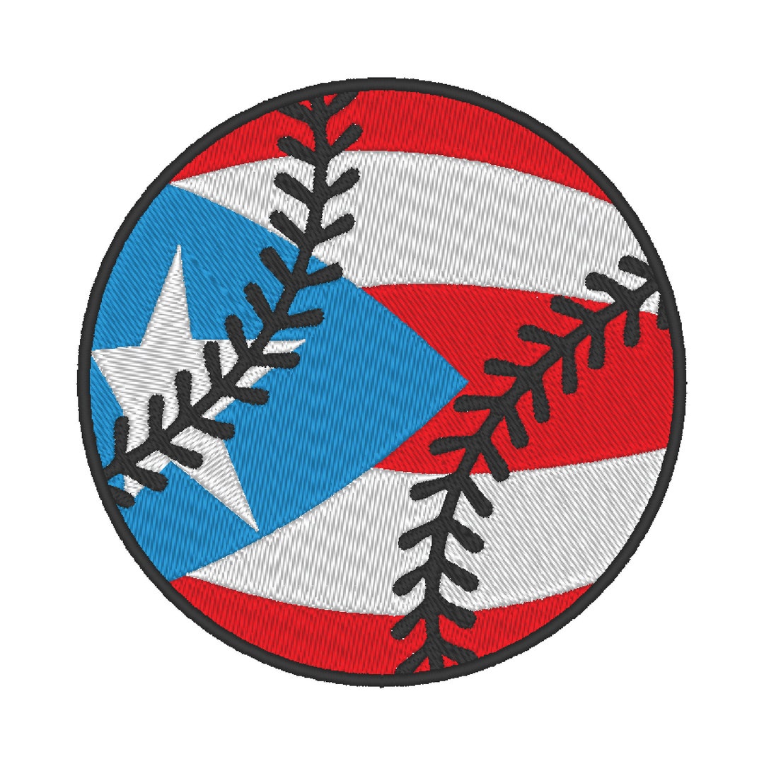 Puerto Rico Baseball Flag Embroidery Design PES & DST Digital Files ...