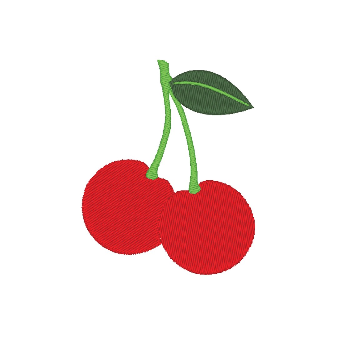Mini Cherry Embroidery Design PES & DST Digital Files, Hoop Size: 4”x4 ...