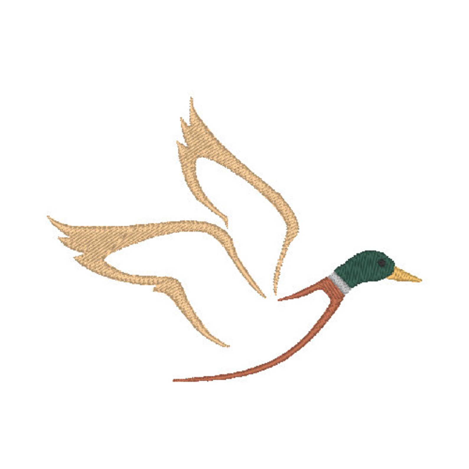 Mallard Duck Embroidery Design PES & DST Digital Files, Hoop Size: 4”x4 ...