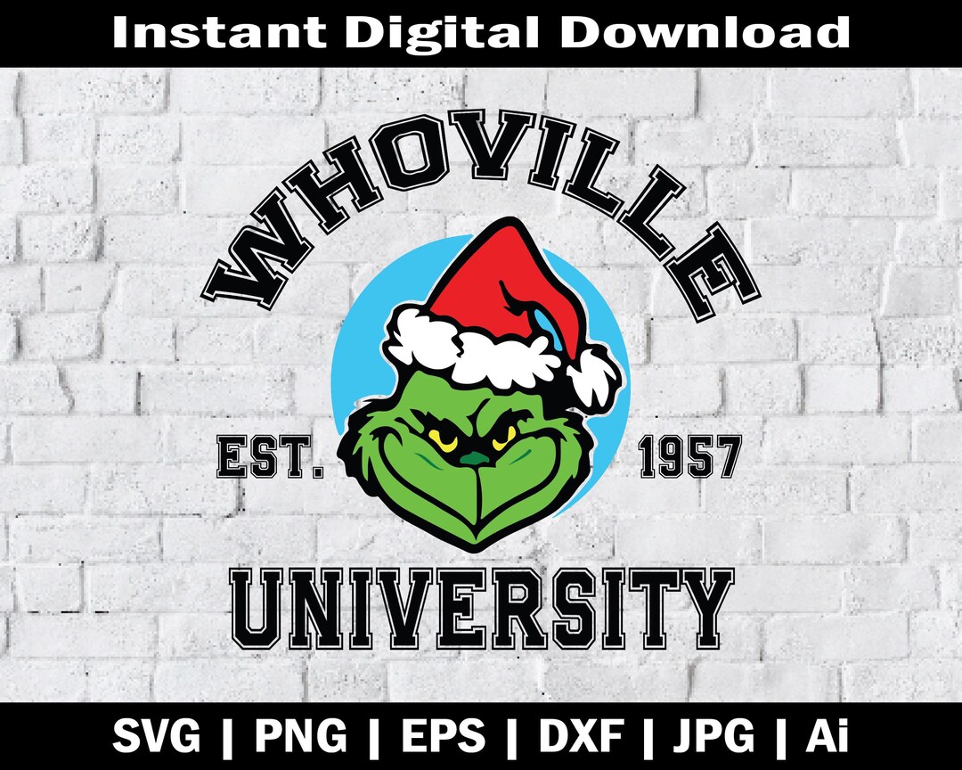 Angry Green Man Whoville University SVG PNG DXF Files for Cutting ...