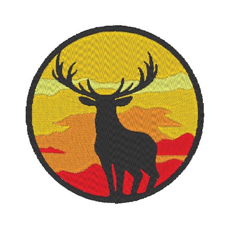 Deer Patch Design PES & DST Digital Files Hoop Size: 4x4 - Etsy
