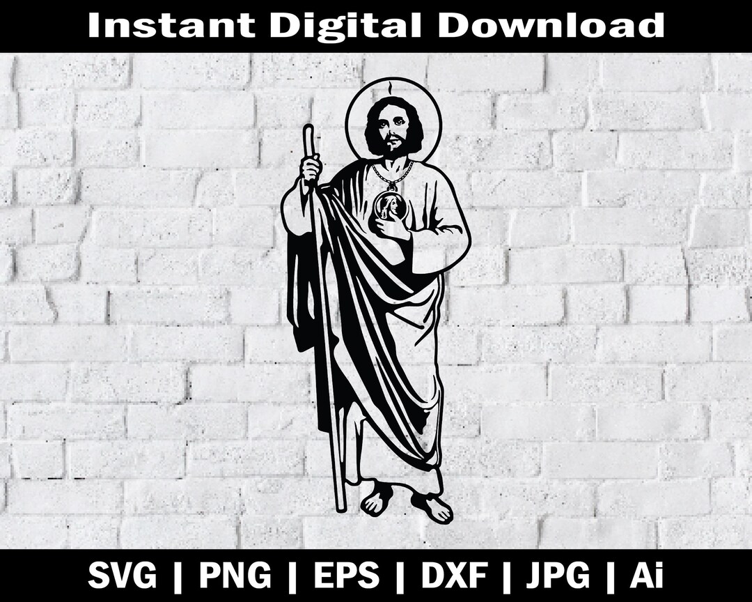 St Jude Thaddeus SVG | San Judas SVG | Jude the Apostle Silhouette | Patron Saint Art & Design ...