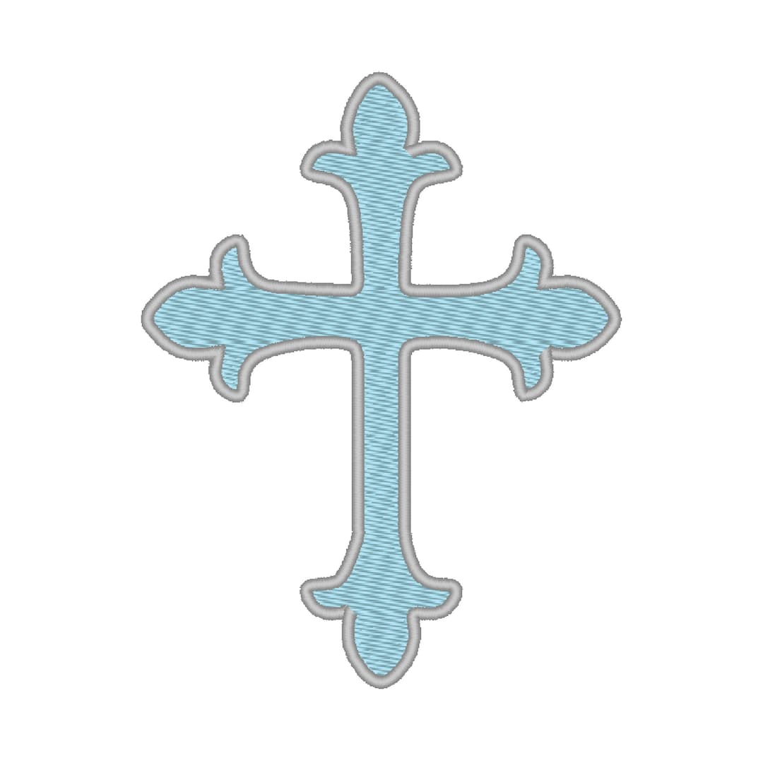 Christian Cross Embroidery Design PES & DST Digital Files, Hoop Size: 4 ...