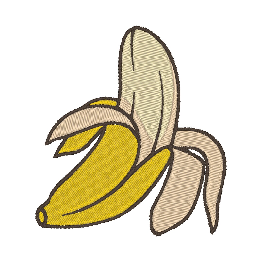Peeled Banana Embroidery Design PES & DST Digital Files, Hoop Size: 4 ...