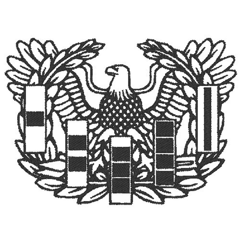 US Army Warrant Officer Eagle Rising Badge Logo PES Embroidery Digital ...