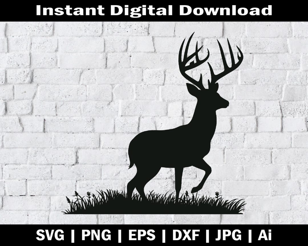 Big Buck Deer SVG PNG JPG | Deer Hunting | Outdoor | White-tailed Deer ...