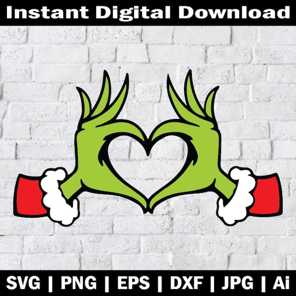 Grinch Heart Hands - Etsy