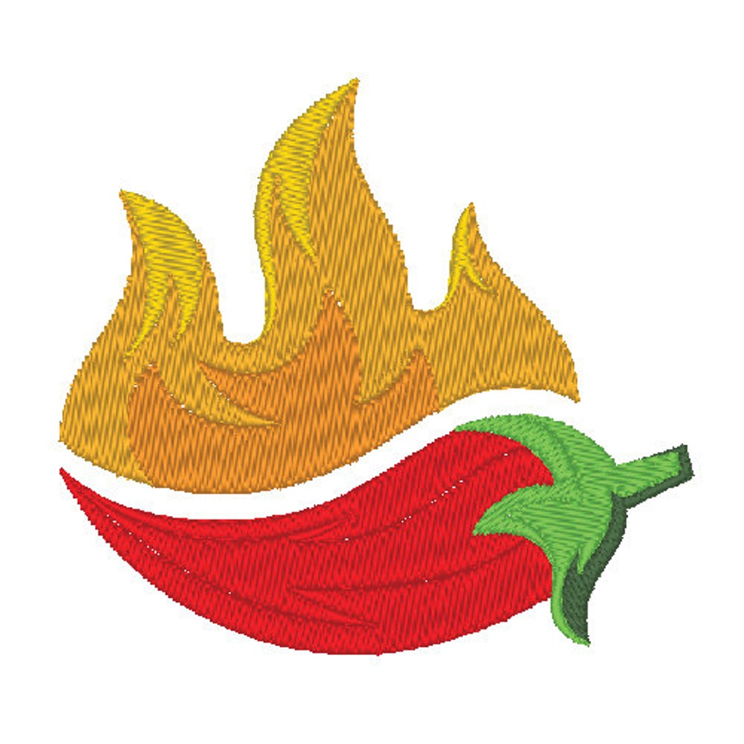 Hot Chili Pepper Embroidery Design PES & DST Digital Files, Hoop Size ...
