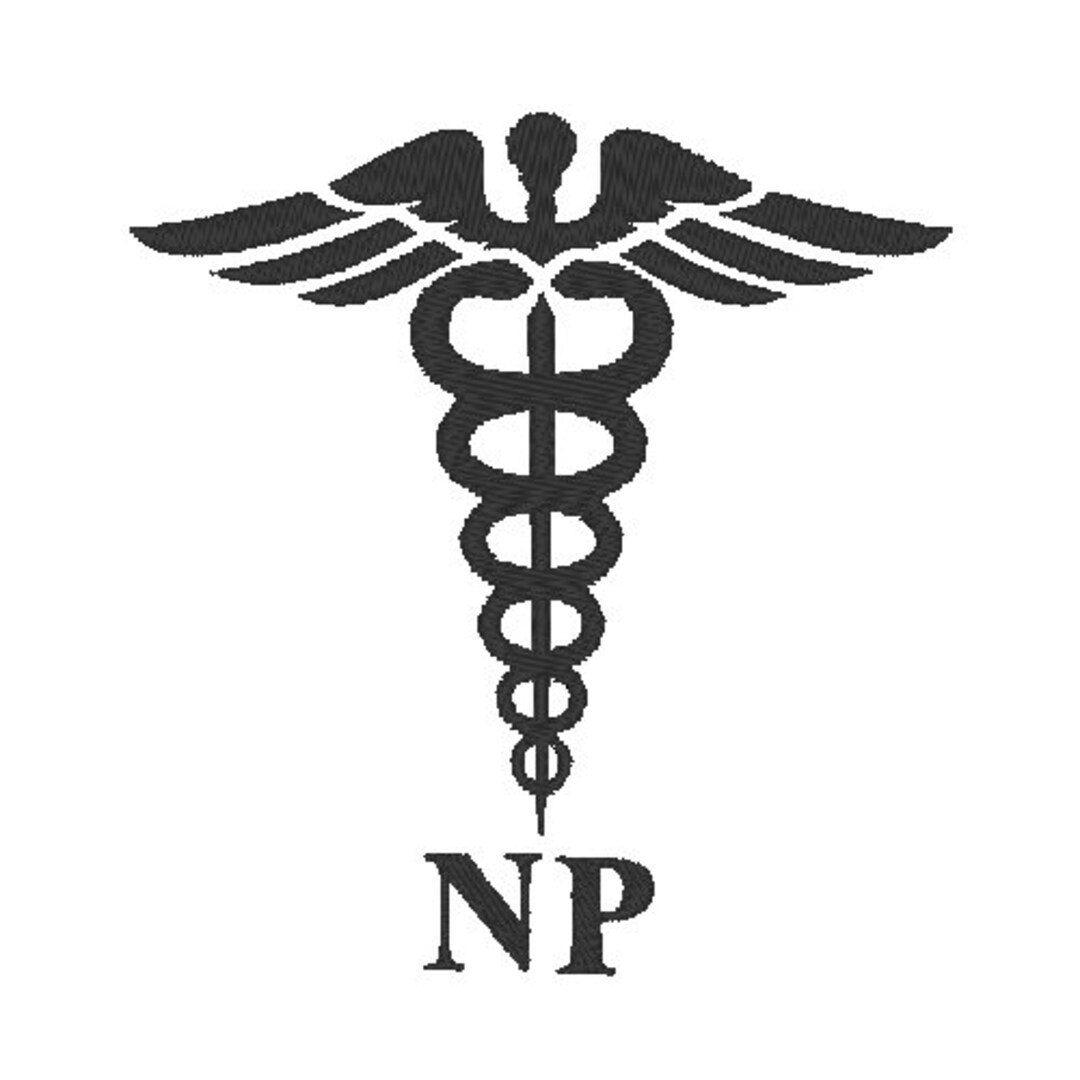 Medical Symbol Caduceus NP Embroidery Design PES & DST Digital Files ...