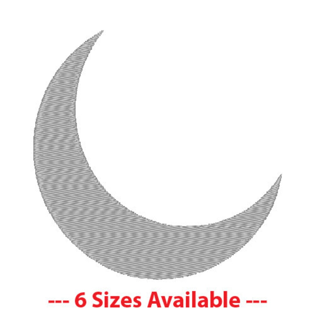 Crescent Moon Embroidery Design PES & DST Digital Files, Hoop Size: 4 ...