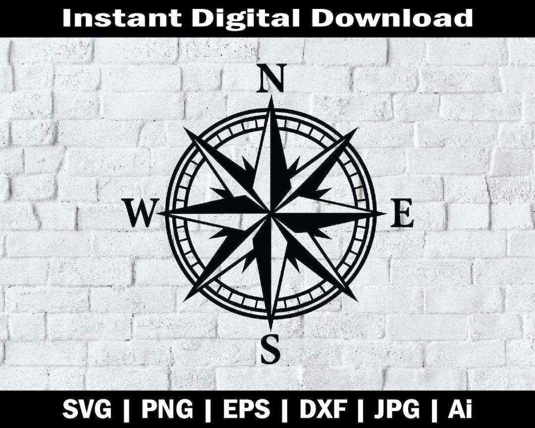 Flèche du Nord SVG, rose des vents Svg DXF PNG fichier coupe Clipart ...