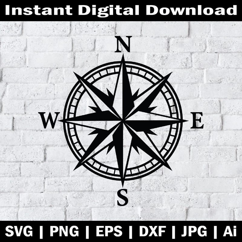Compass Engraving File - Etsy
