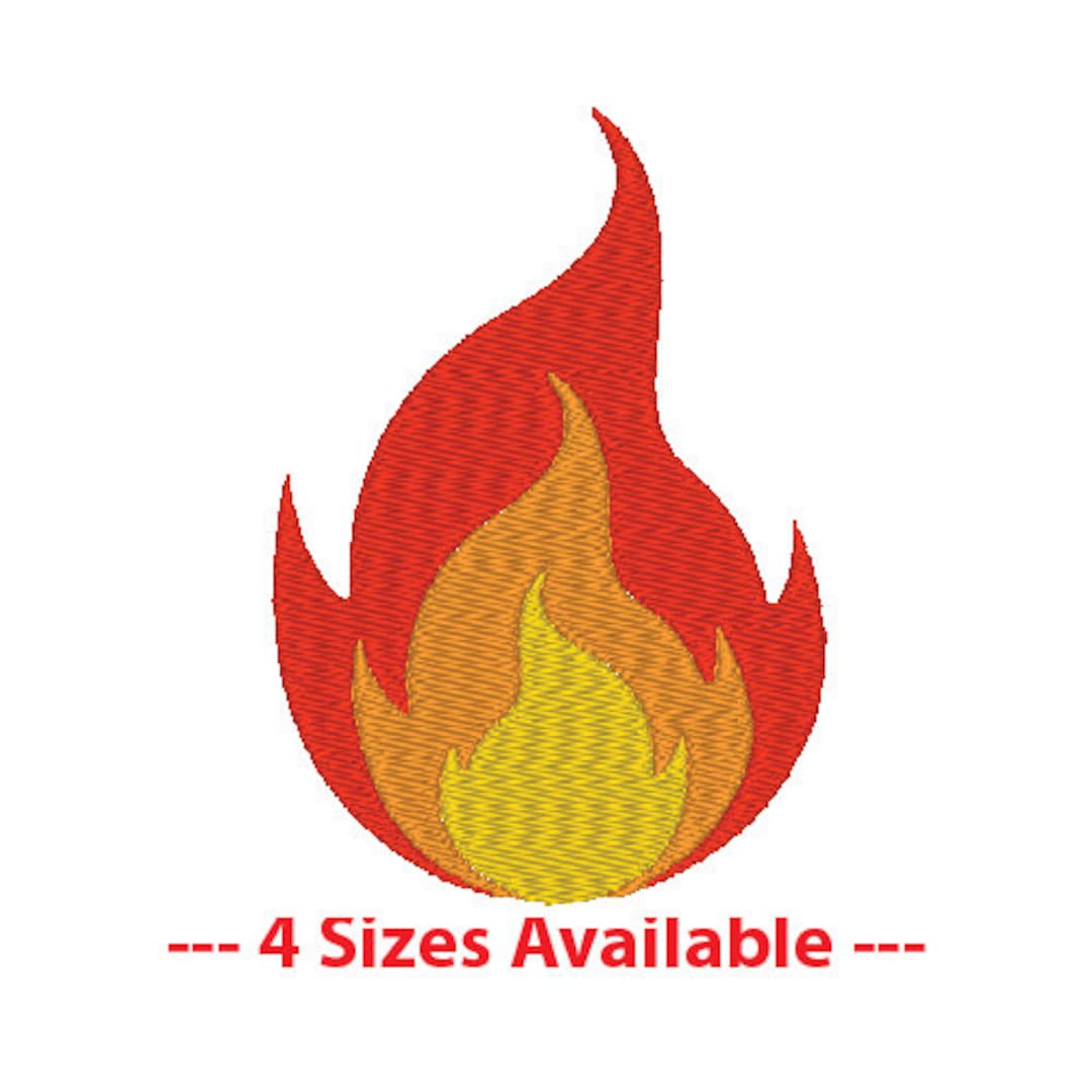 Flame Embroidery Design PES & DST Digital Files, Hoop Size: 4”x4 ...