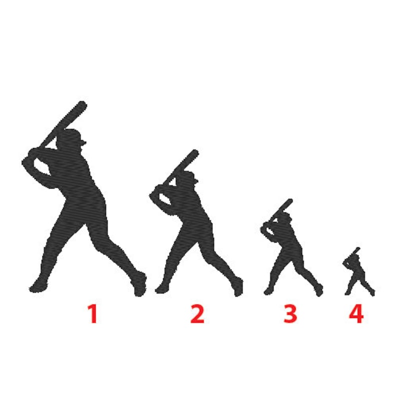 Baseball Player Embroidery Design PES & DST Digital Files - Etsy