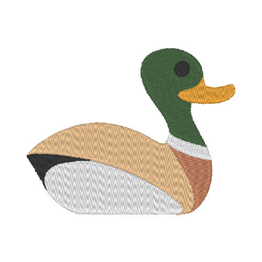 Mallard Duck Embroidery Design PES & DST Digital Files, Hoop Size: 4”x4 ...