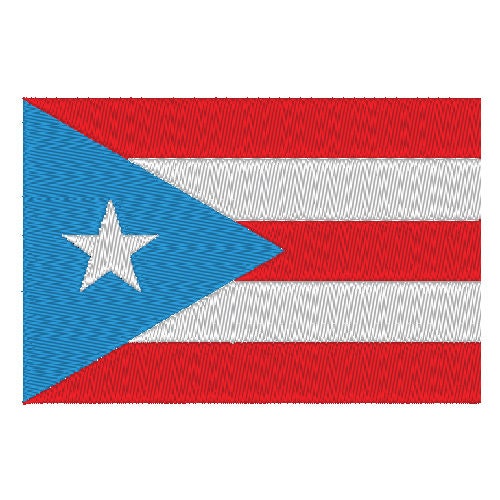 Puerto Rico Flag Embroidery Design PES & DST Digital Files, Hoop Size ...