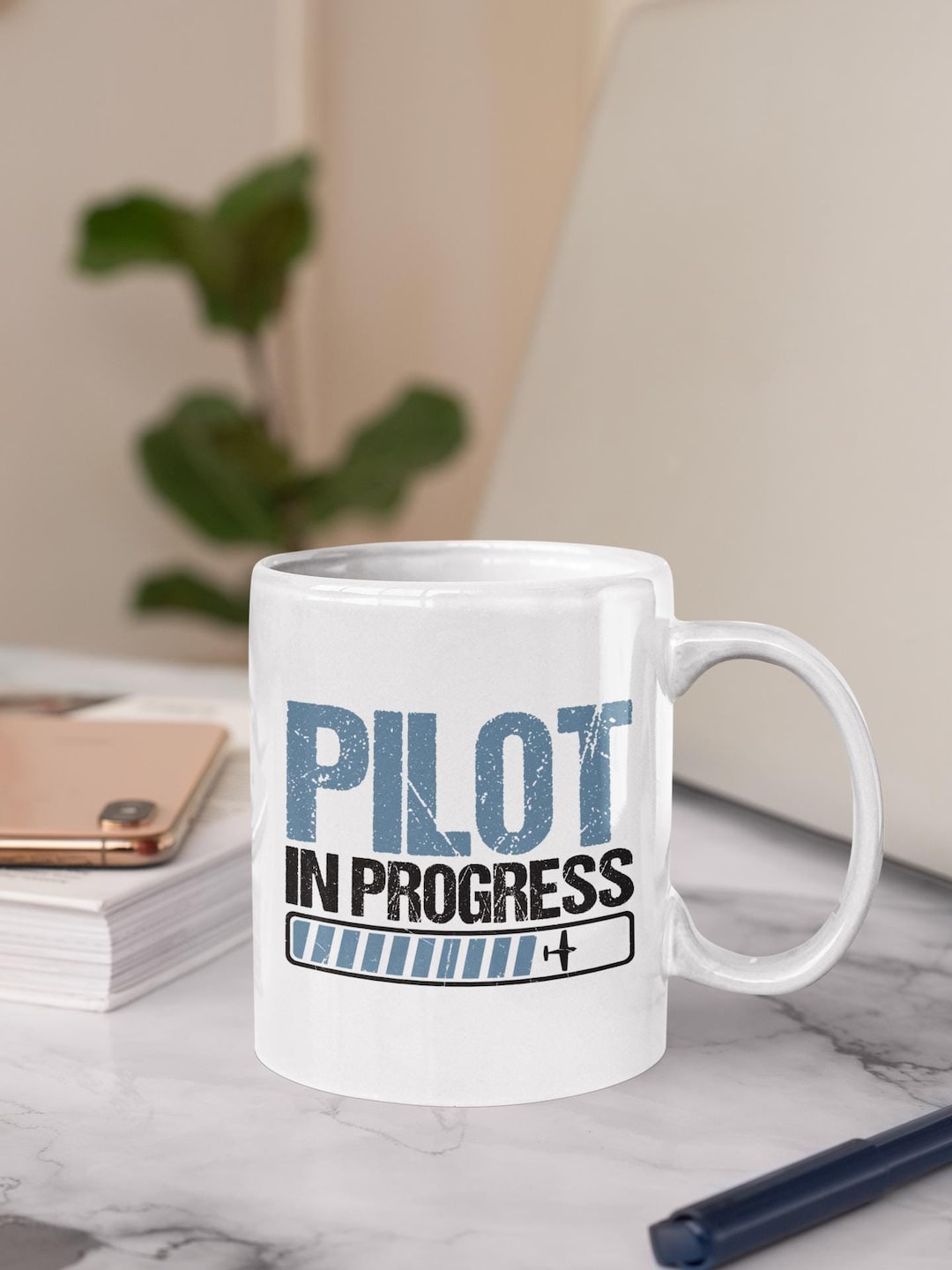 Aviator Coffee Mug, Pilot in Progress Cup, Flying Enthusiast Gift ...