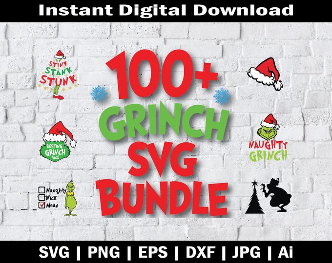 100+ Grinch SVG Bundle - Grinch Christmas SVG, Grinch Face Png, Grinch ...