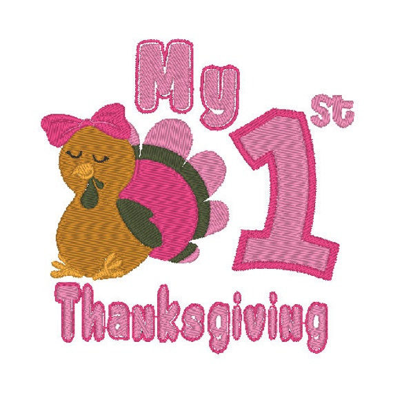 My First Thanksgiving Embroidery Design PES & DST Digital - Etsy