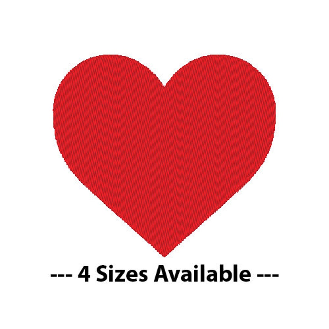 Heart Symbol Embroidery Design PES & DST Digital Files, Hoop Size: 4”x4 ...
