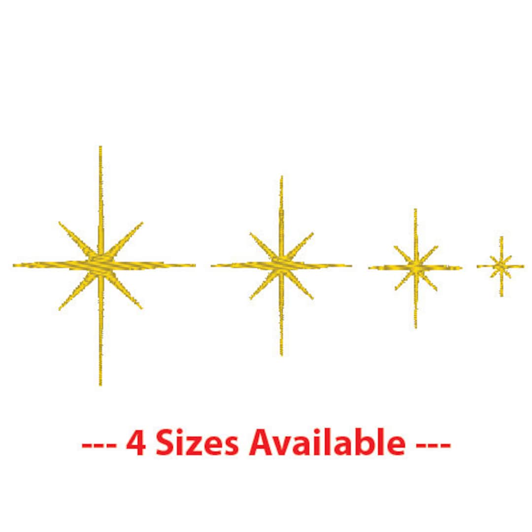 Star of Bethlehem Embroidery Design PES & DST Digital Files, Hoop Size ...