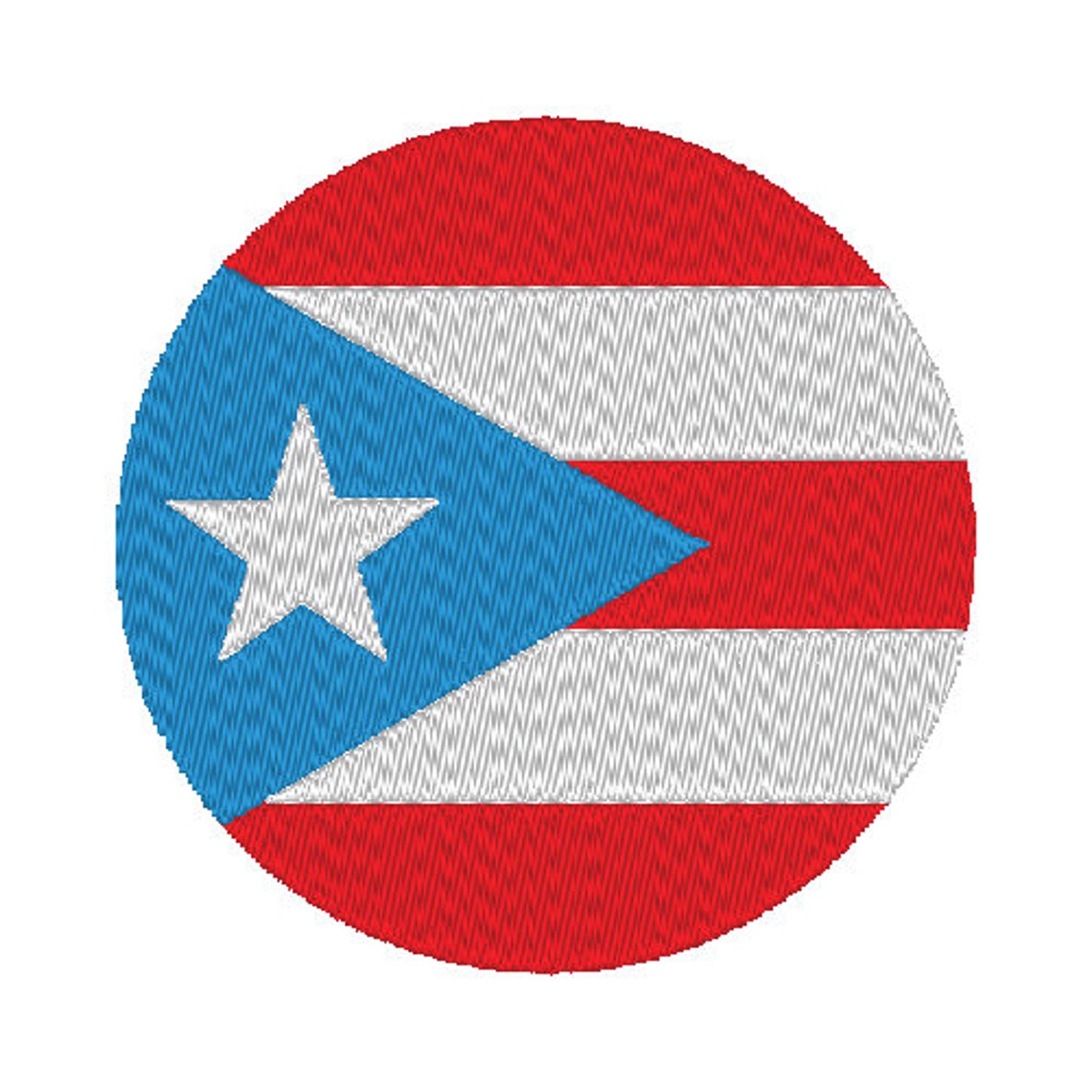 Puerto Rico Flag Circle Embroidery Design PES & DST Digital | Etsy