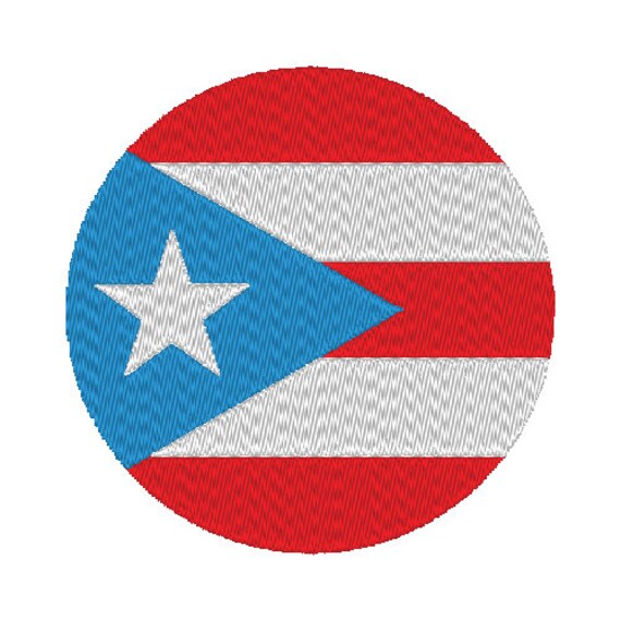 Puerto Rico Flag Circle Embroidery Design PES & DST Digital | Etsy