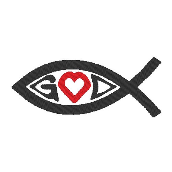 Christian Fish GOD Fish Embroidery Design PES & DST Digital - Etsy