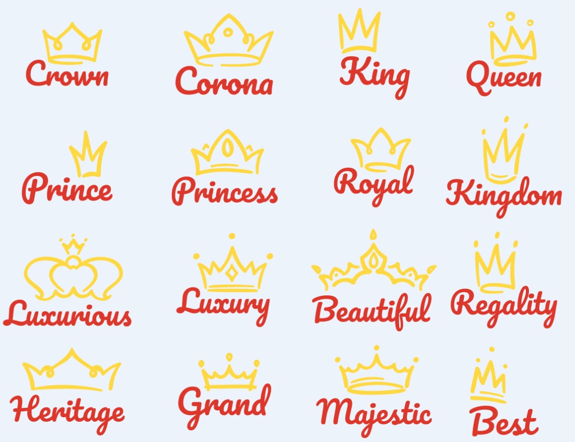 Crown Set PES Embroidery Digital Files, Dxf, Eps, Png, Svg, Ai - Etsy