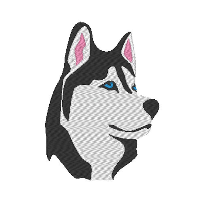 Siberian Husky Embroidery Design PES & DST Digital Files, Hoop Size: 4 ...